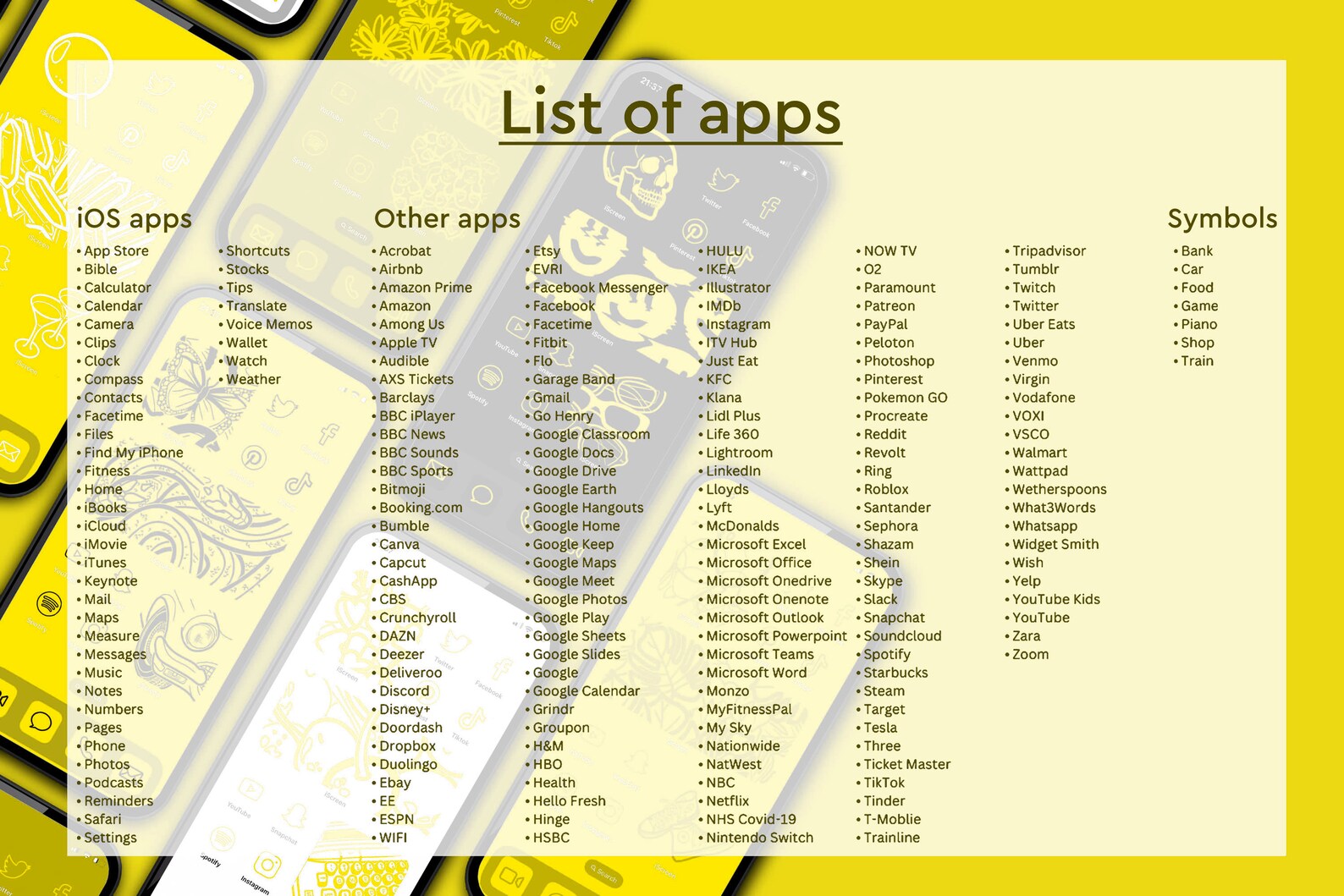 YELLOW Block Coloured Ios App Icons, Widgets and Wallpapers 6 ...