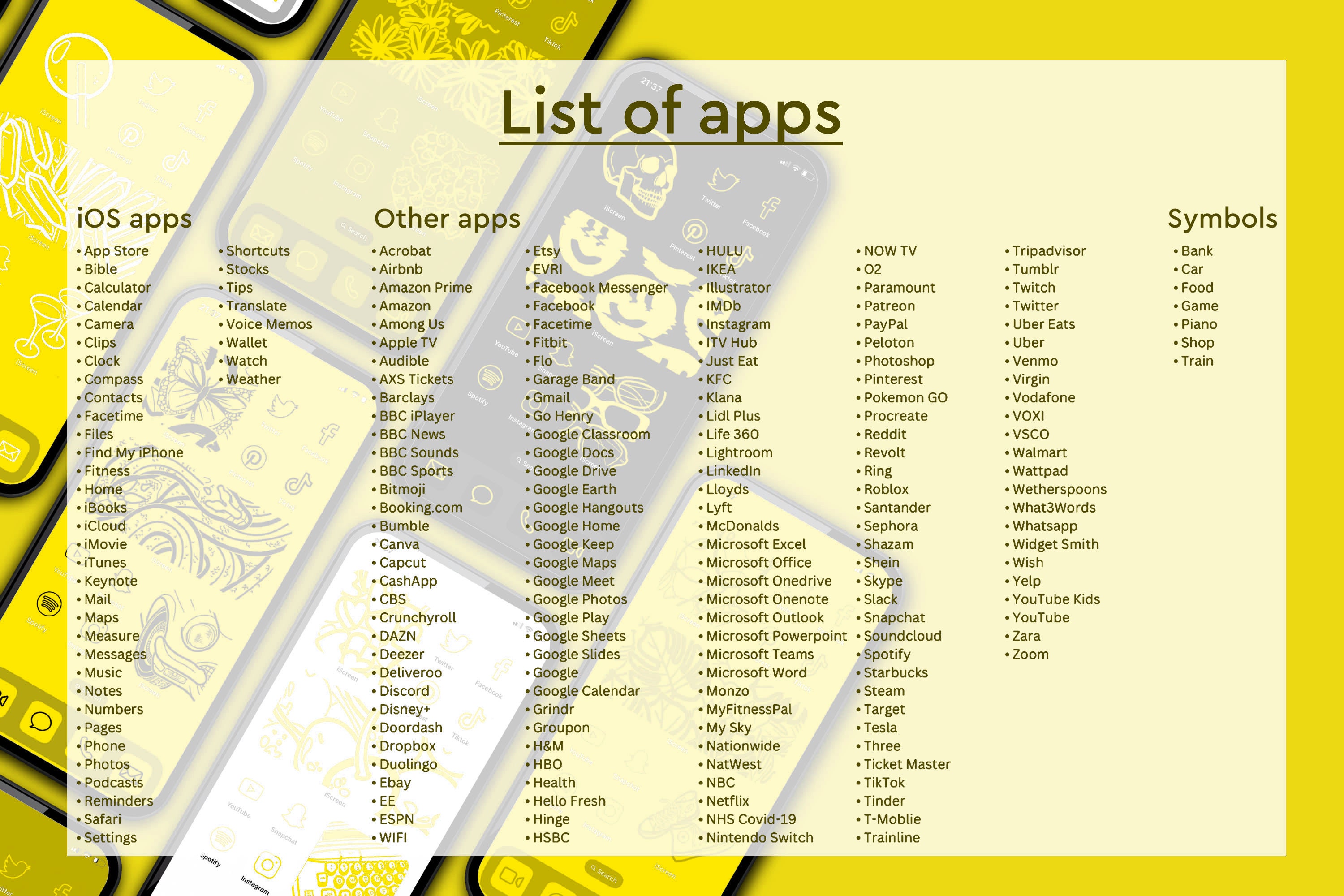 YELLOW Block Coloured Ios App Icons, Widgets and Wallpapers 6 ...