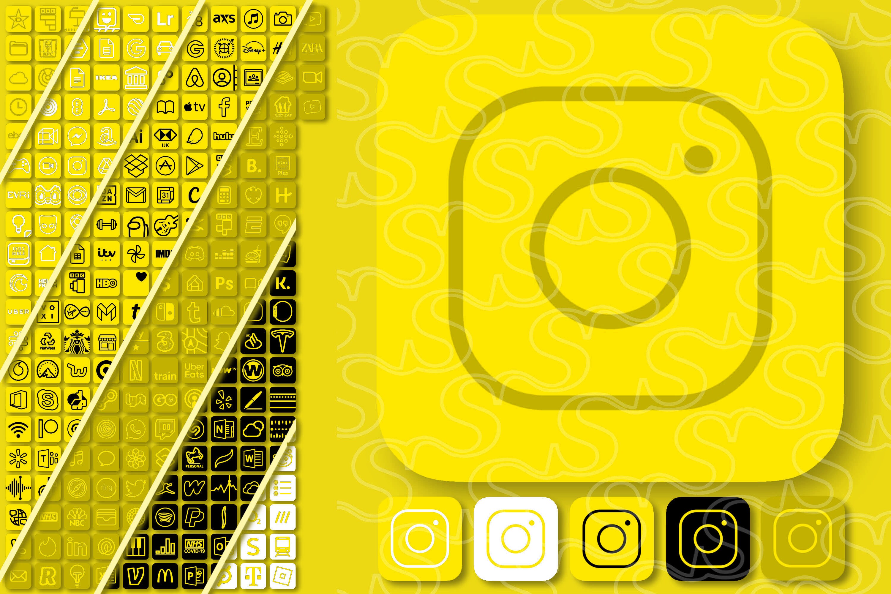 YELLOW Block Coloured Ios App Icons, Widgets and Wallpapers 6 ...