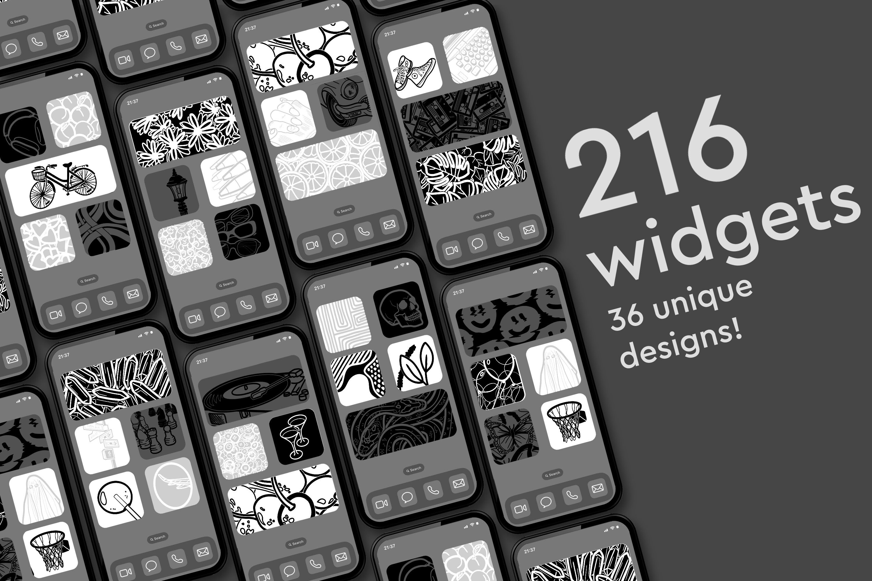 GREYSCALE Block Coloured Ios App Icons, Widgets and Wallpapers 6 ...