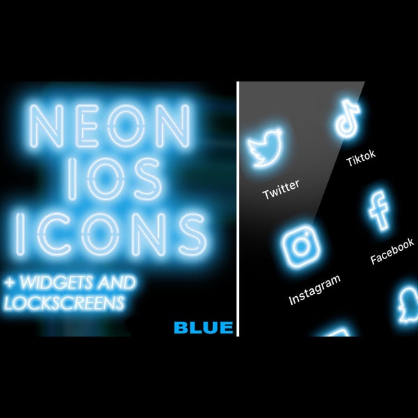 Neon App Icons - Etsy