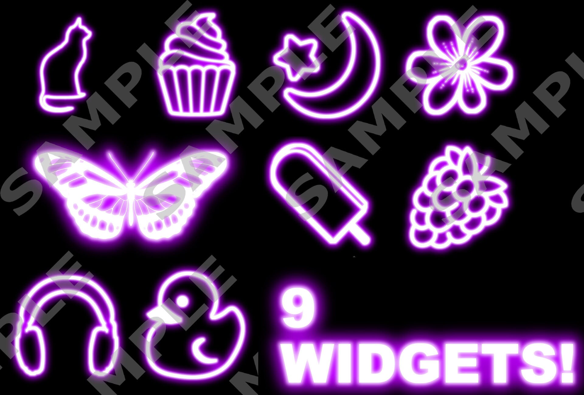 Purple Neon Ios App Icons, Widgets and Lock Screens - Etsy