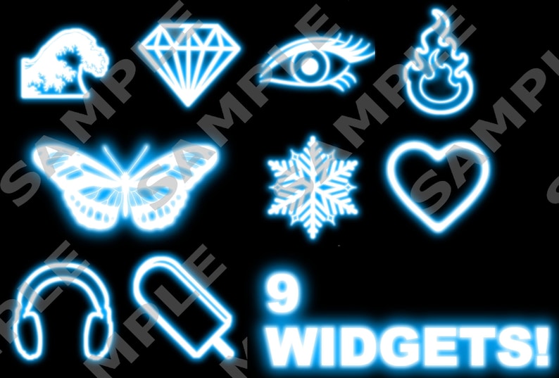 Blue Neon Ios App Icons, Widgets and Lock Screens - Etsy