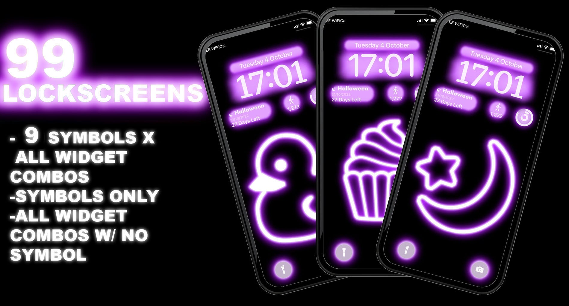 Purple Neon Ios App Icons, Widgets and Lock Screens - Etsy