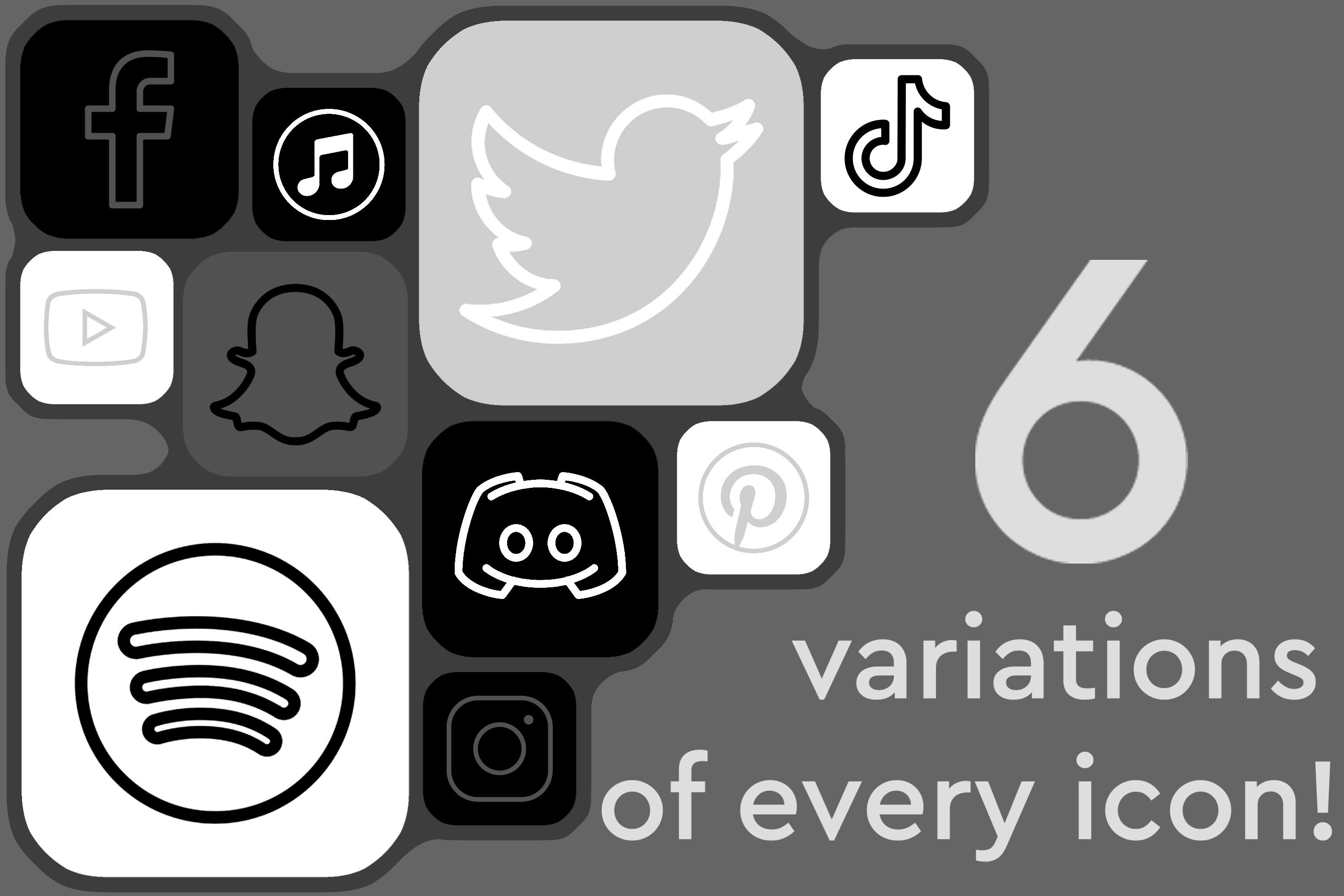 GREYSCALE Block Coloured Ios App Icons, Widgets and Wallpapers 6 ...
