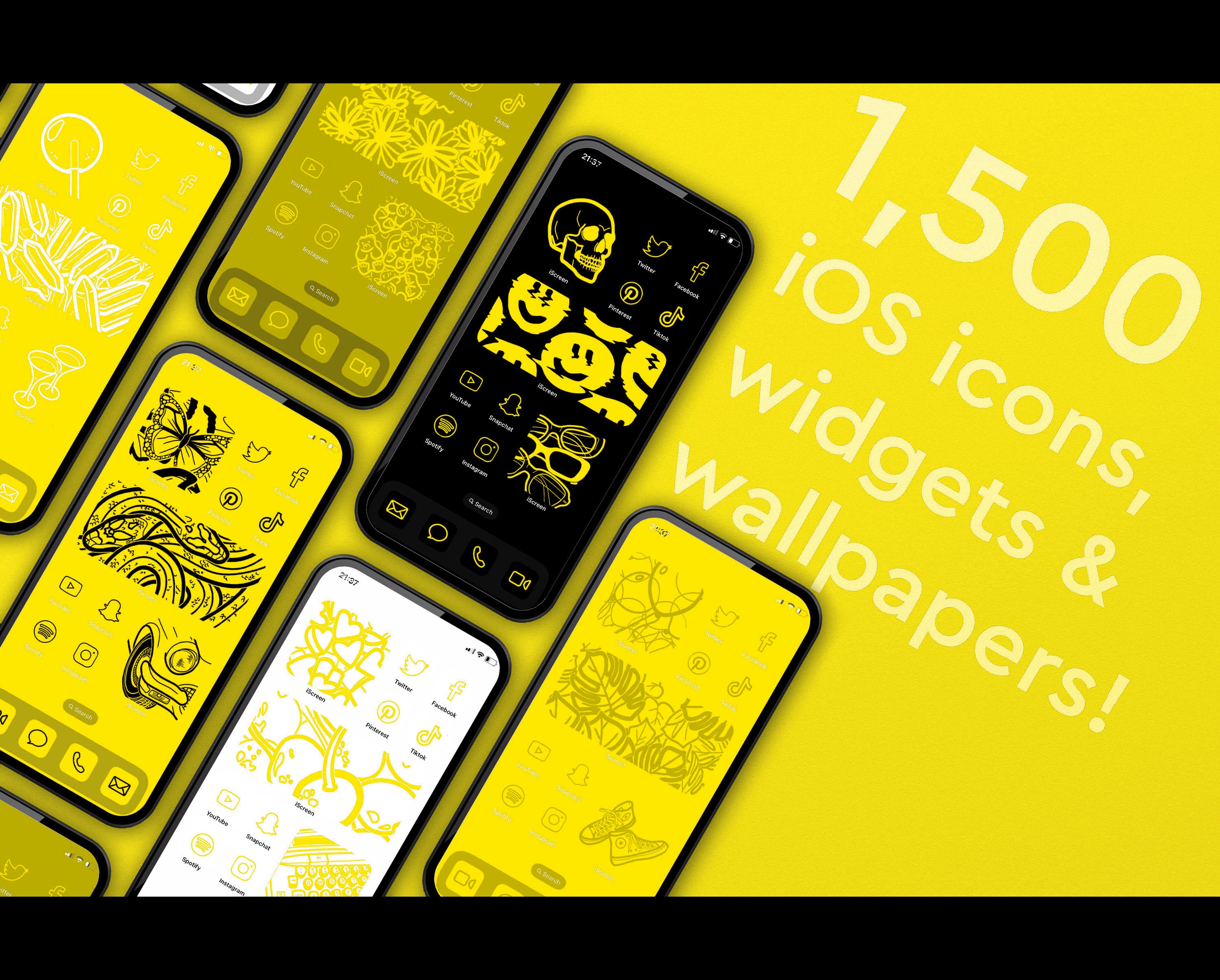 YELLOW Block Coloured Ios App Icons, Widgets and Wallpapers 6 ...