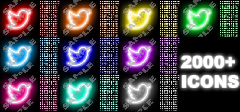 ALL COLOURS Neon Ios App Icons, Widgets and Lock Screens - Etsy