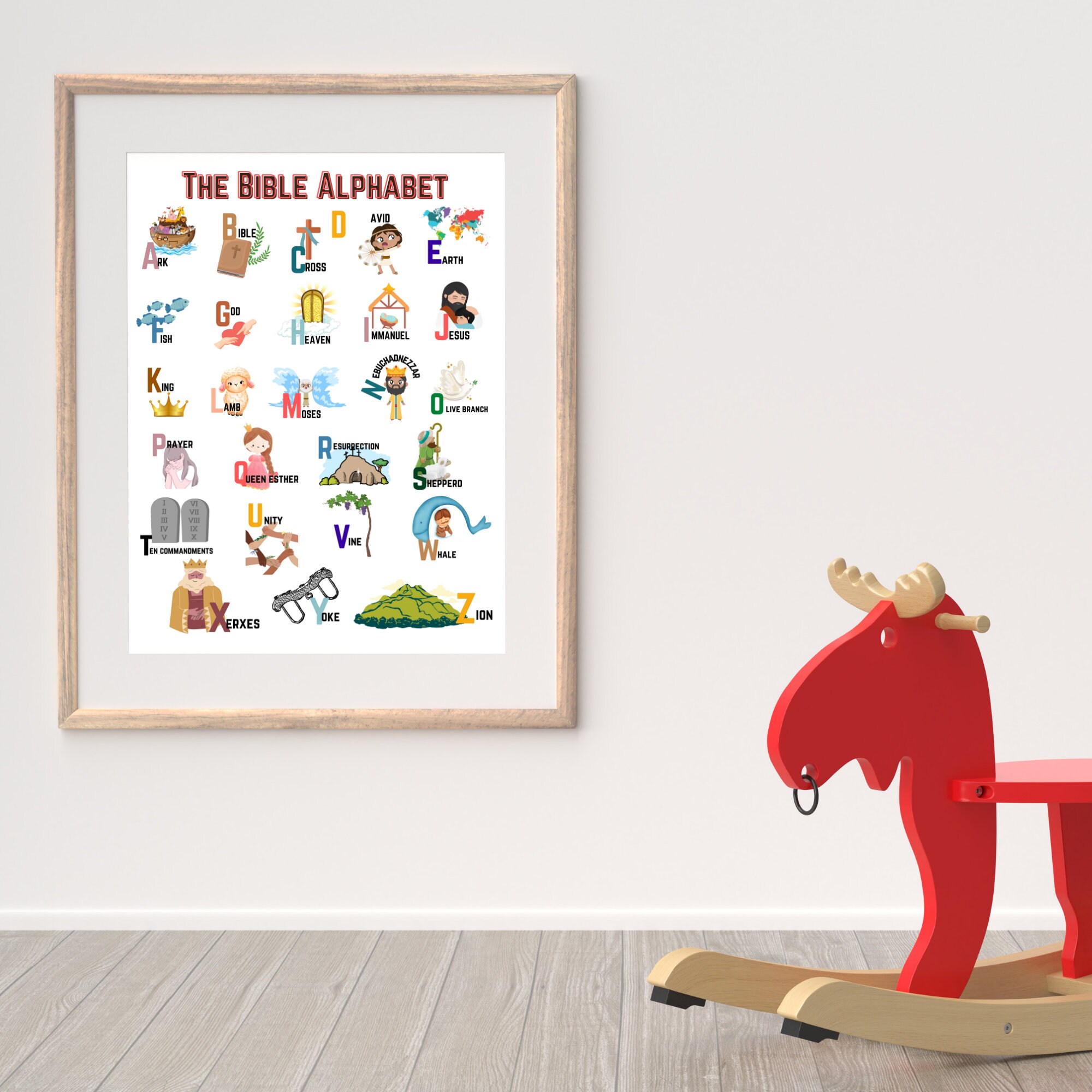 Kids Bible Alphabet Print Christian Educational Wall Art - Etsy