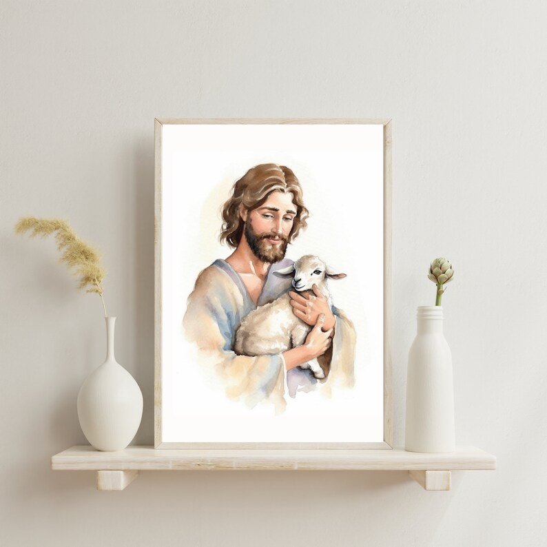 Jesus the Good Shepherd Printable Digital Wall Art Christian - Etsy