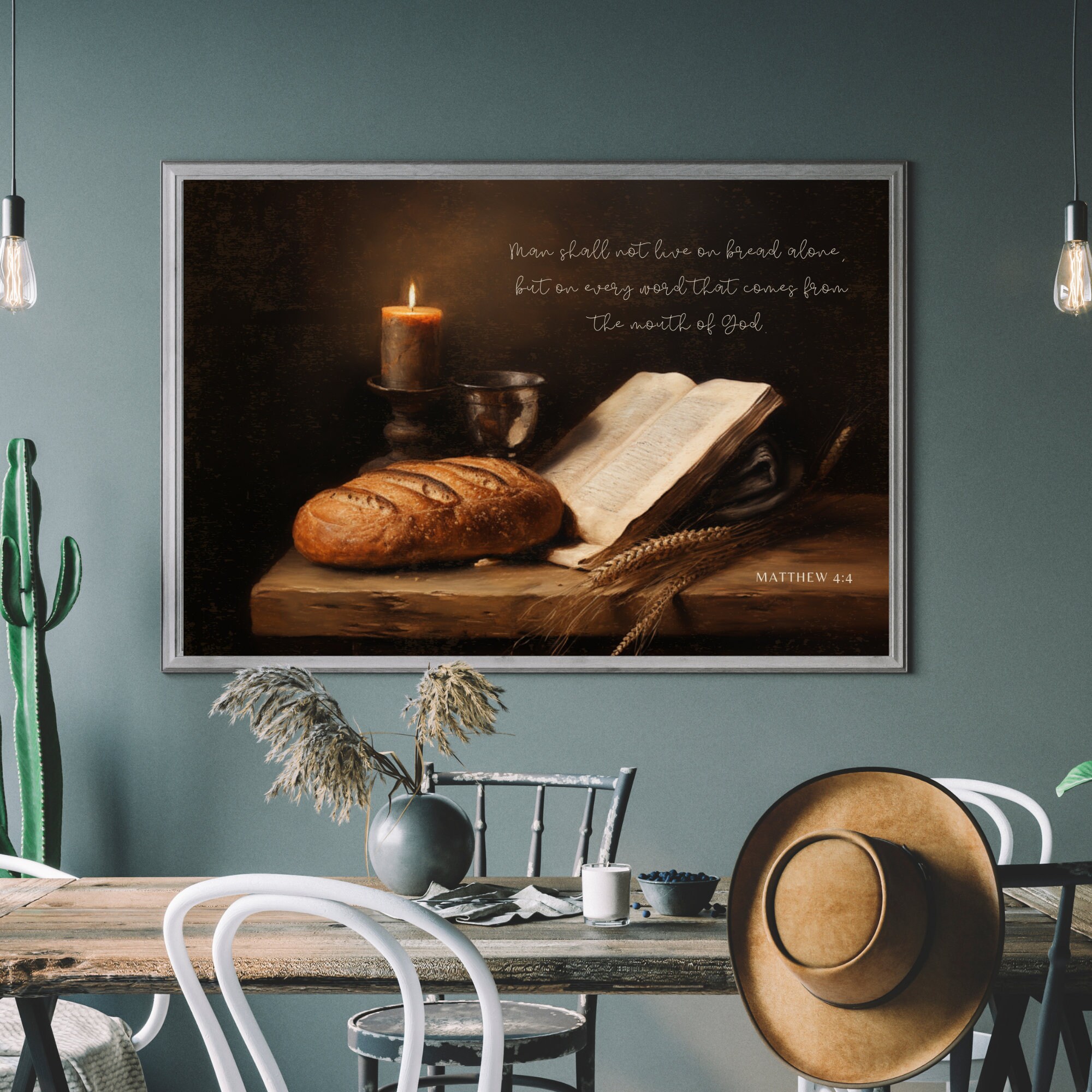Christian Printable Wall Art Kitchen Sign, Dining Room Wall Decor ...