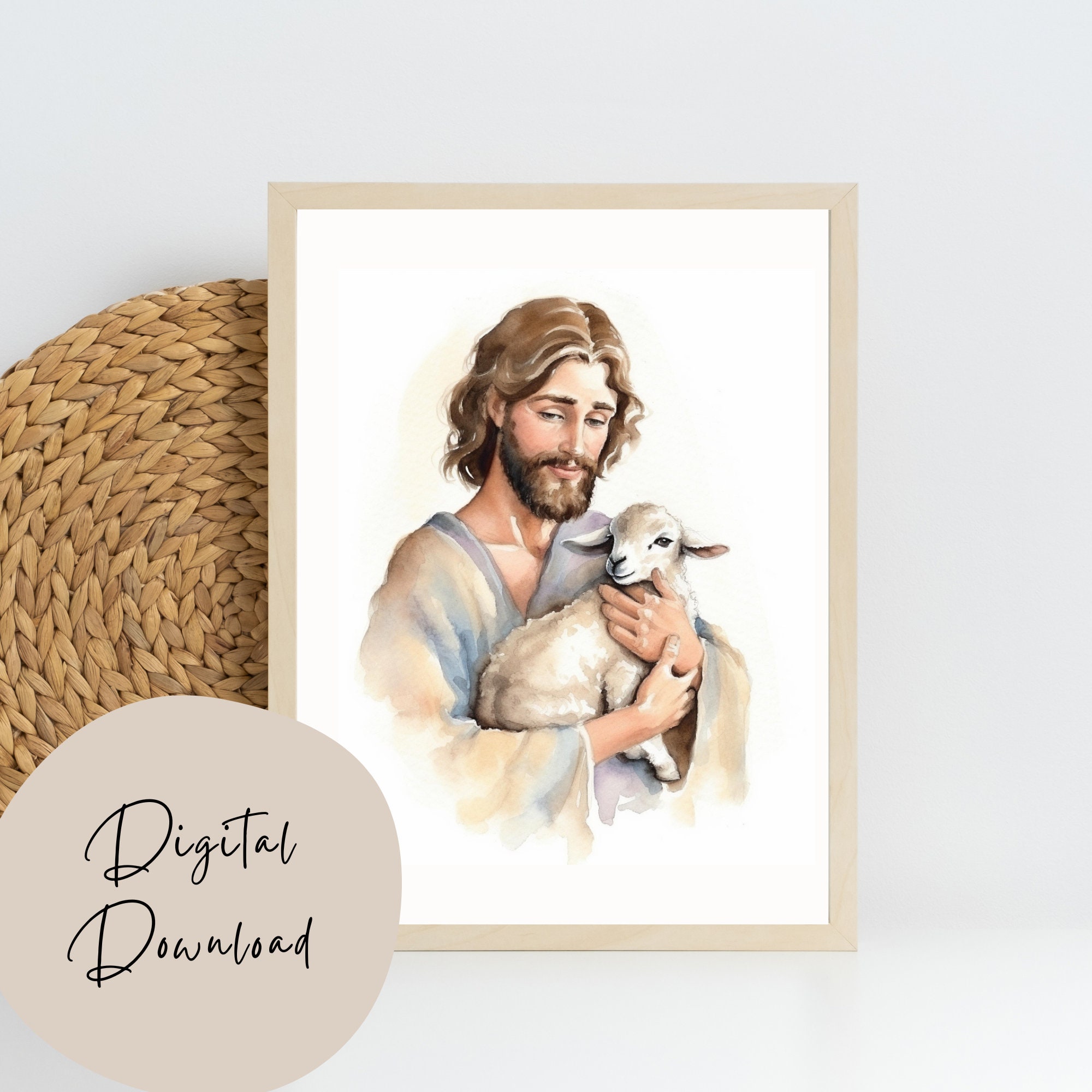 Jesus the Good Shepherd Printable Digital Wall Art, Christian Home ...