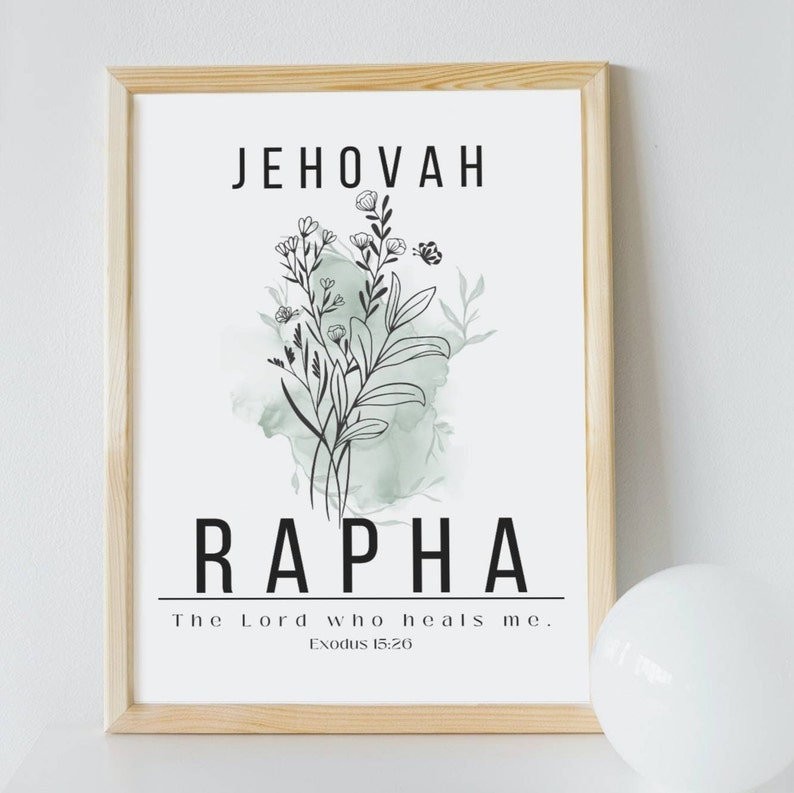 Names of God Set of 6 Christian Art Prints, Jehova Jireh Rapha Shalom ...