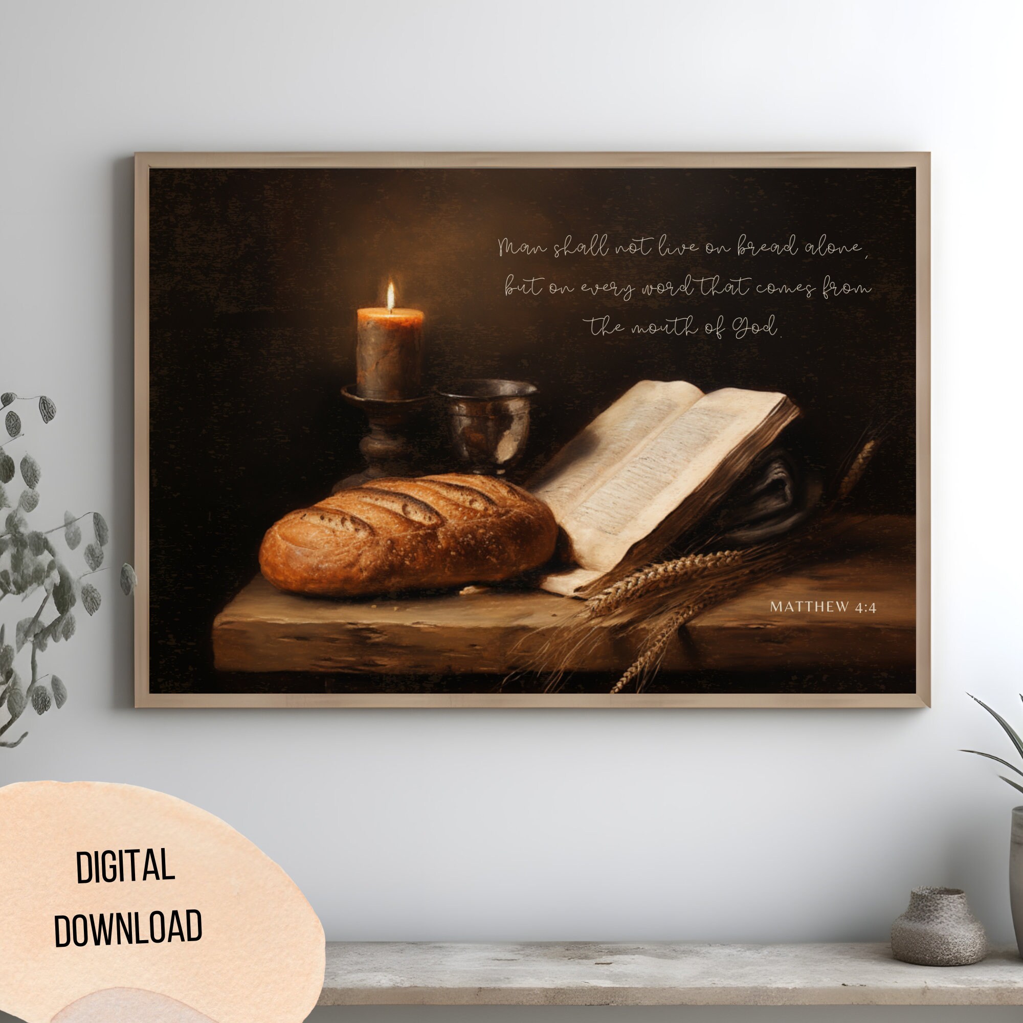 Christian Printable Wall Art Kitchen Sign, Dining Room Wall Decor ...