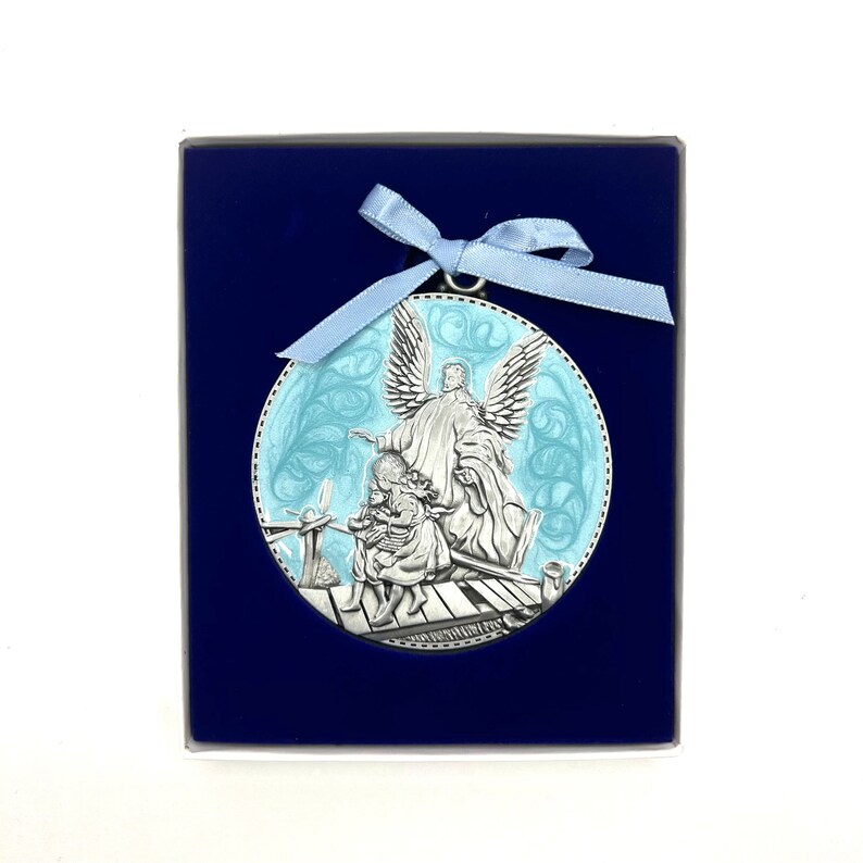 Blue Guardian Angel Crib Medal - Etsy