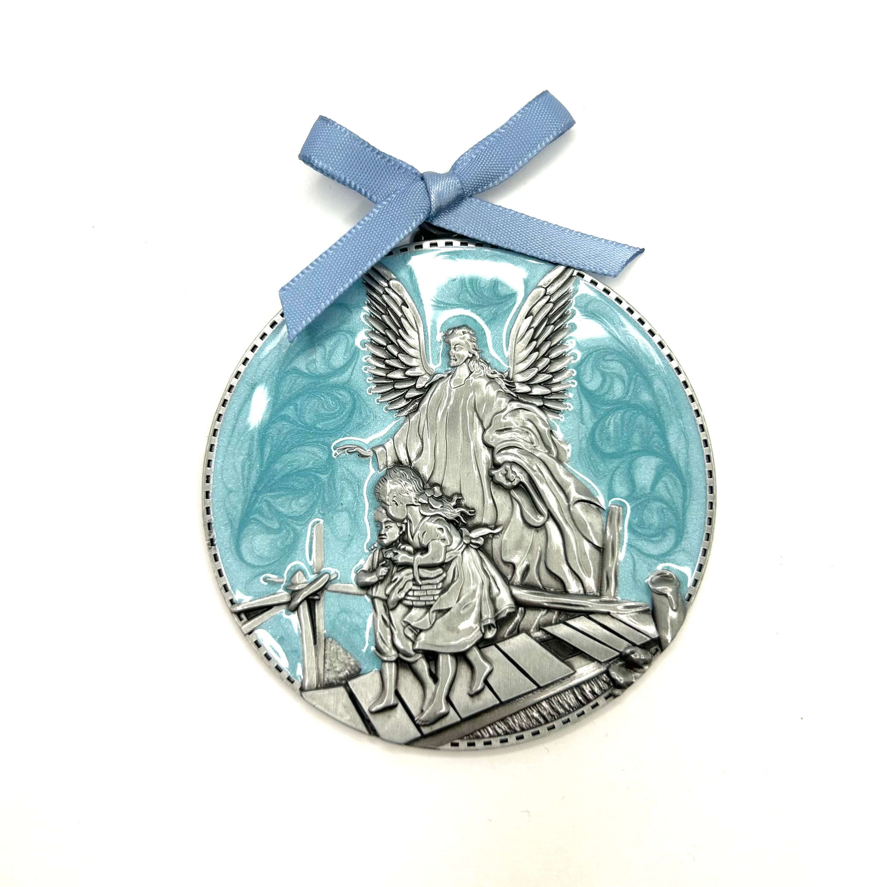 Blue Guardian Angel Crib Medal - Etsy