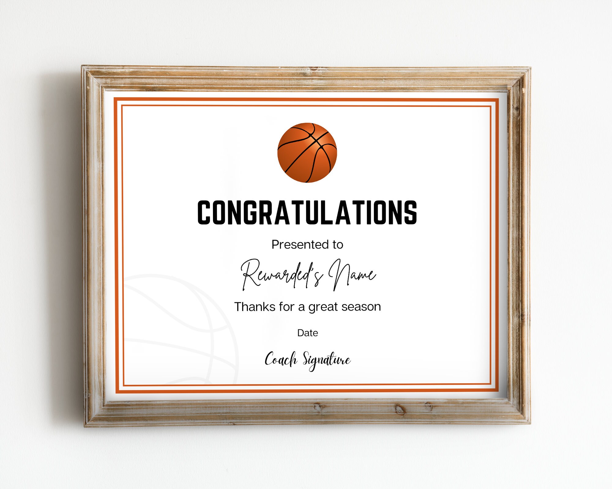 Editable Basketball Award Certificates CANVA Template Printable Custom ...