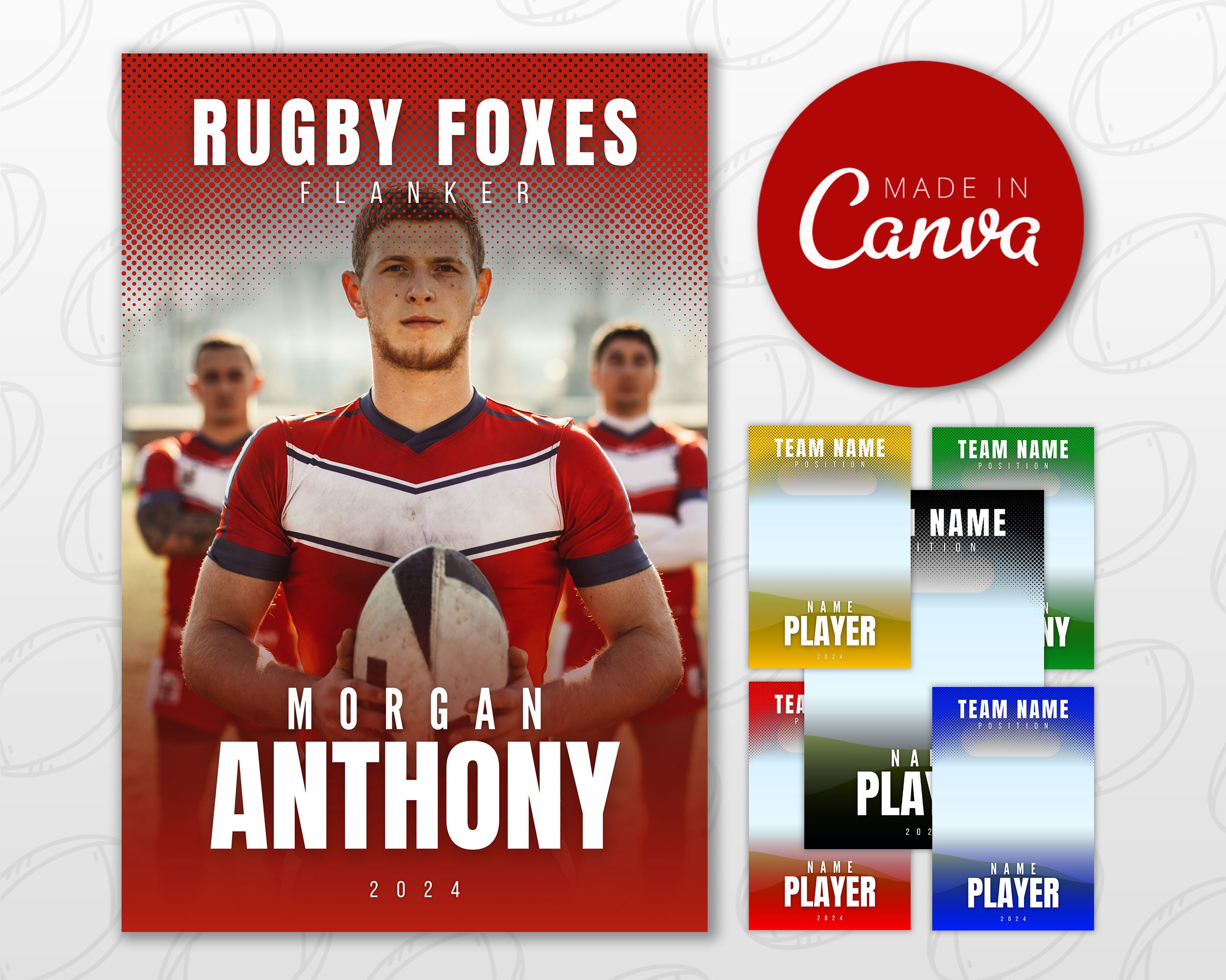 Rugby Poster Template Customizable Senior Banner Canva - Etsy