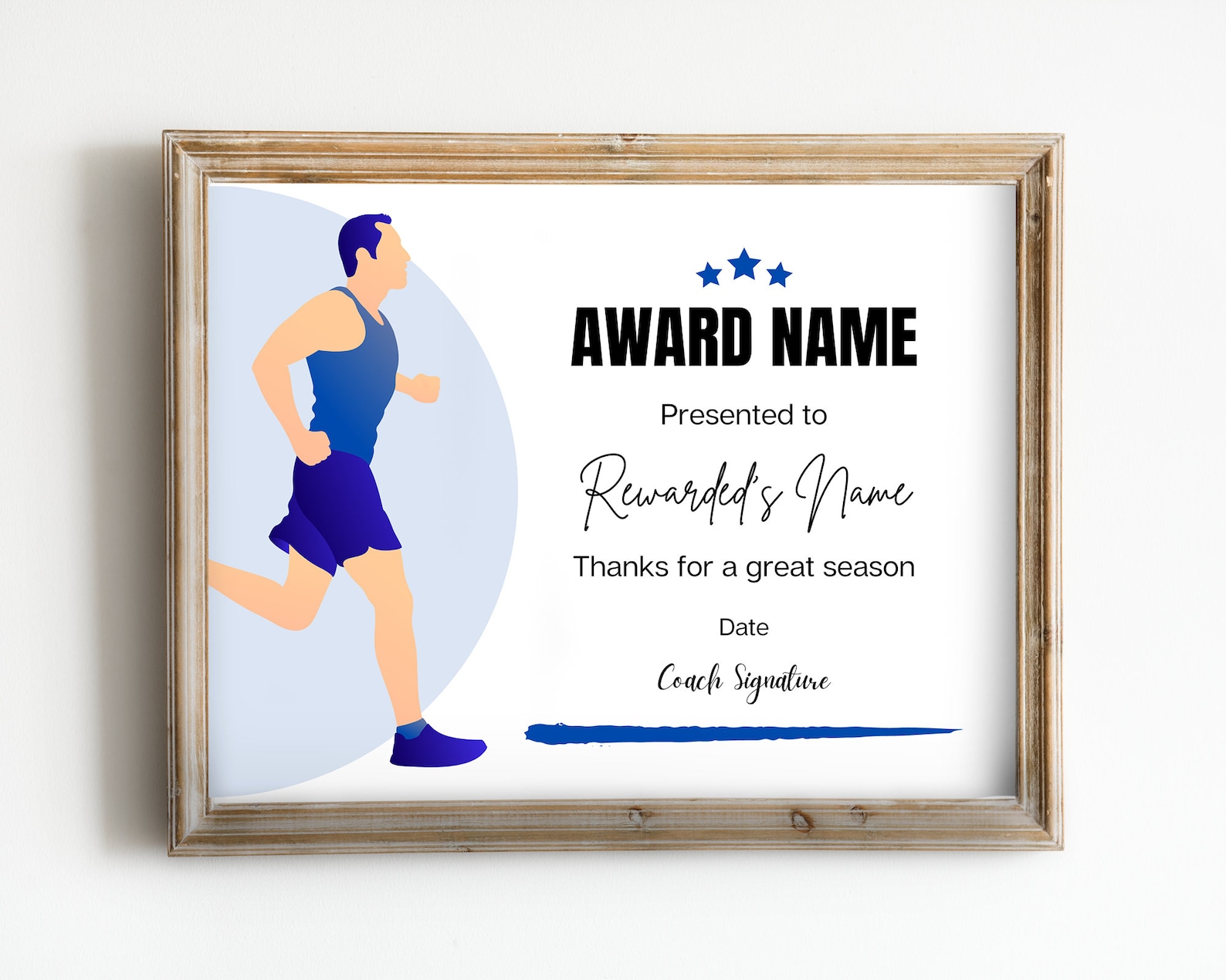 Running Award Certificate Editable Canva Template, Printable End of ...