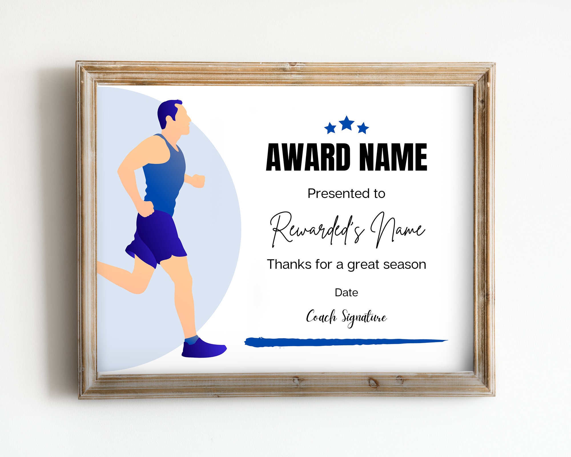 Running Award Certificate Editable Canva Template, Printable End of ...