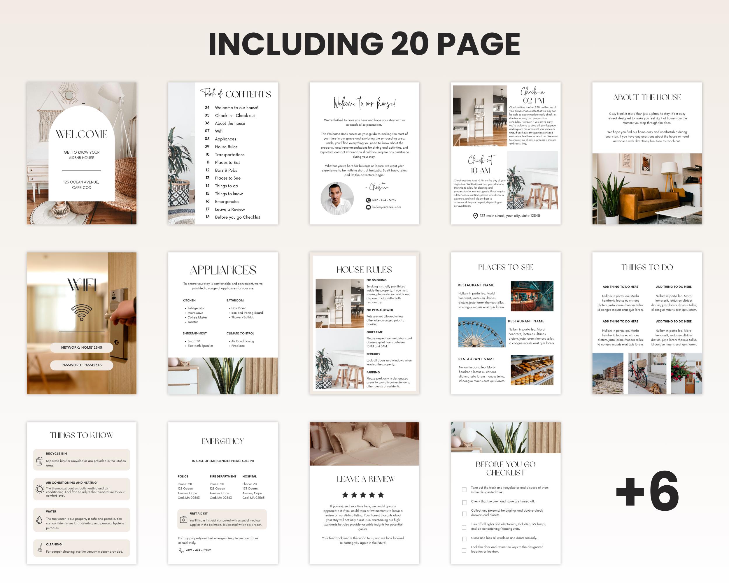 Airbnb Welcome Book Template, Printable and Digital Templates Kit ...