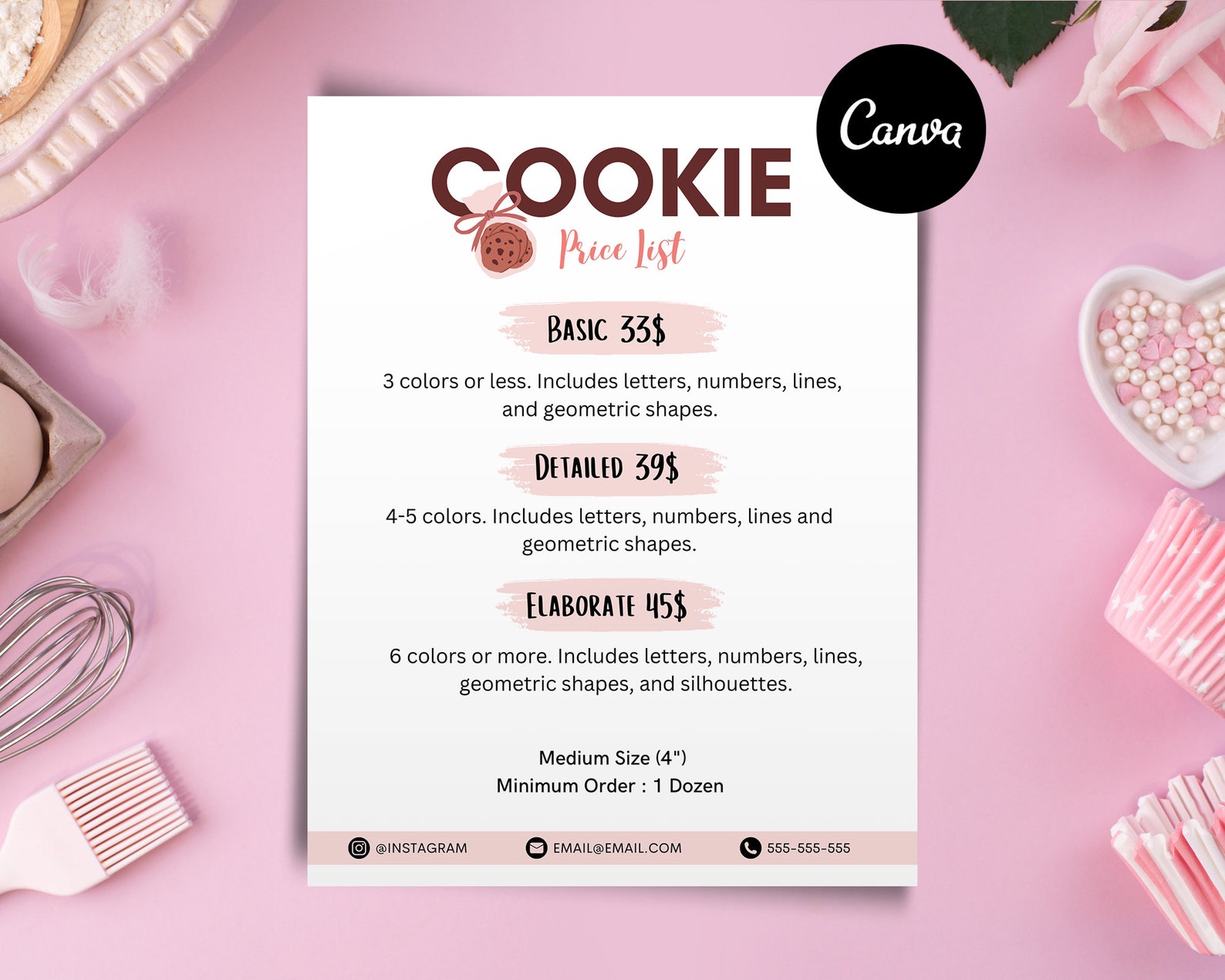 Cookie Business Templets Bundle Care Instruction Thank You - Etsy