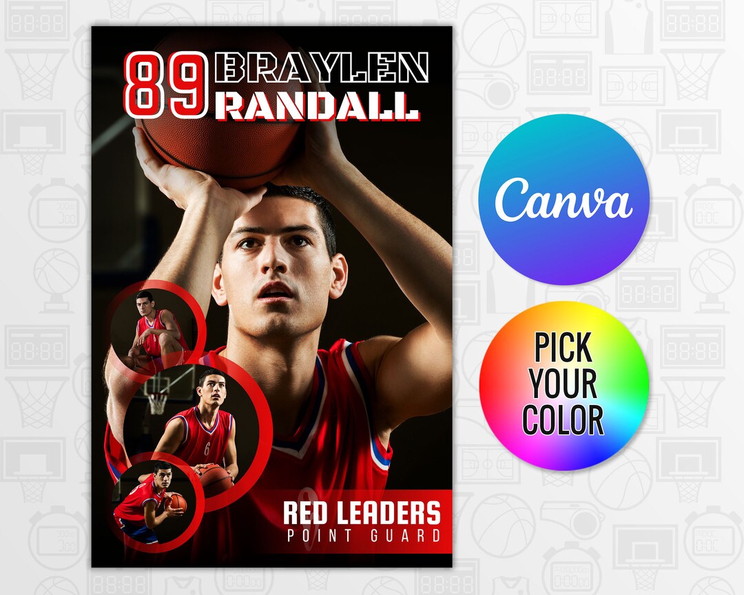 Basketball Banner Template, Editable & Printable DIY High School Sports ...