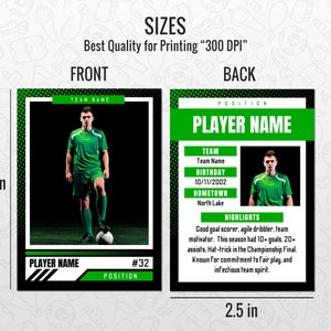 Soccer Trading Cards Template, Customizable Player Card Canva Template ...