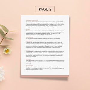 Photography and Wedding Photography Contract Set, Printable Pdfs ...