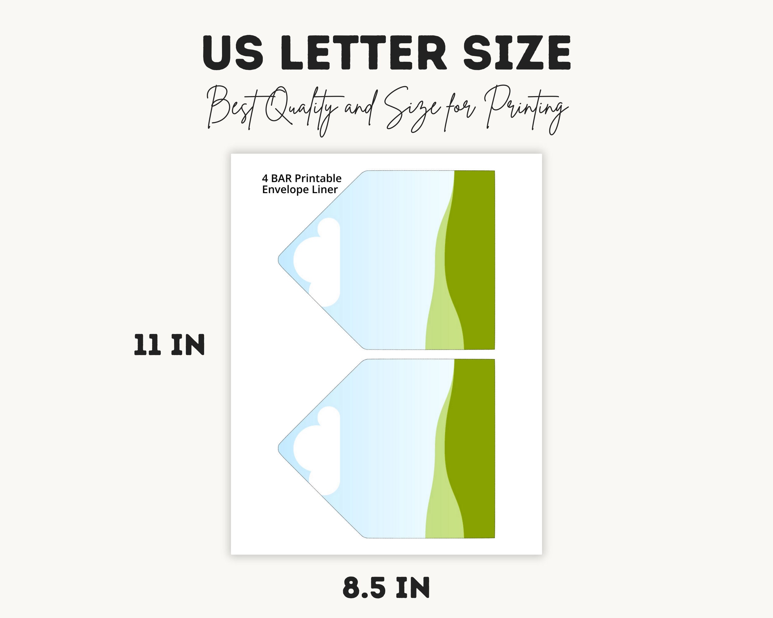 Picture Envelope Liner Template, DIY Printable Multisize Envelope Liner ...