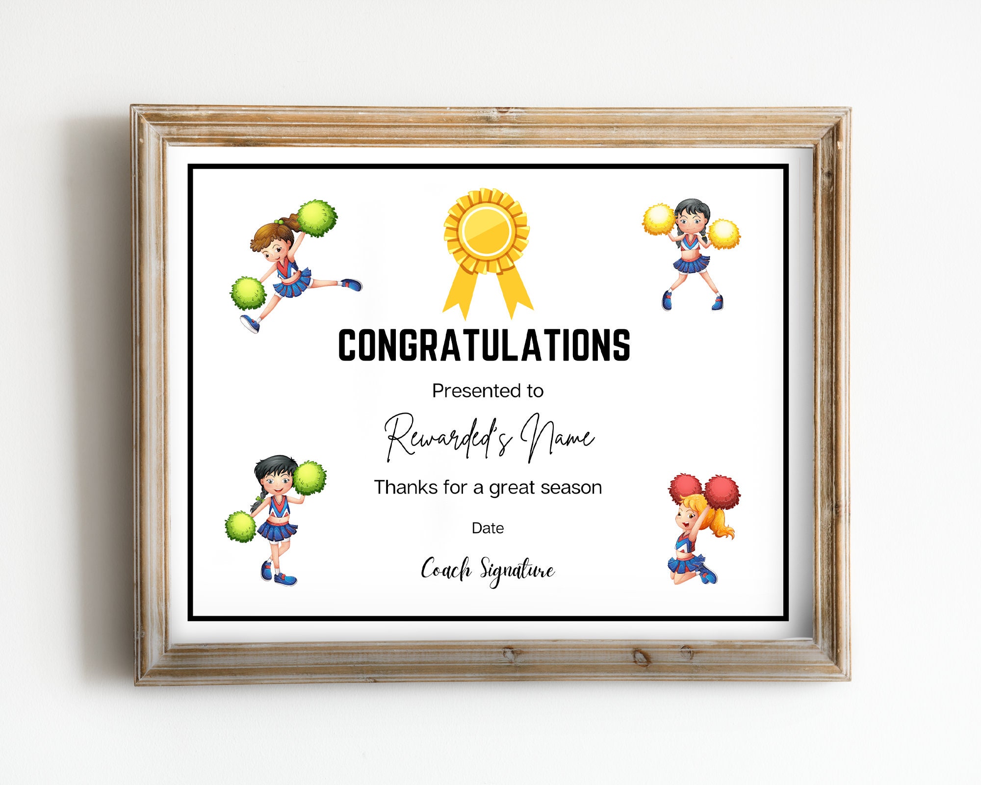 Editable Kids Cheerleading Award Certificates CANVA Template - Etsy