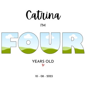 Custom 4th Birthday Photo Collage Poster, 4 Years Old Anniversary Gift ...