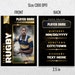 Rugby Card Template, DIY Golden Sport Cards Printable, Customizable ...