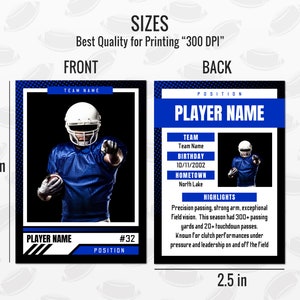 Football Trading Cards Template, Customizable Player Card Canva ...