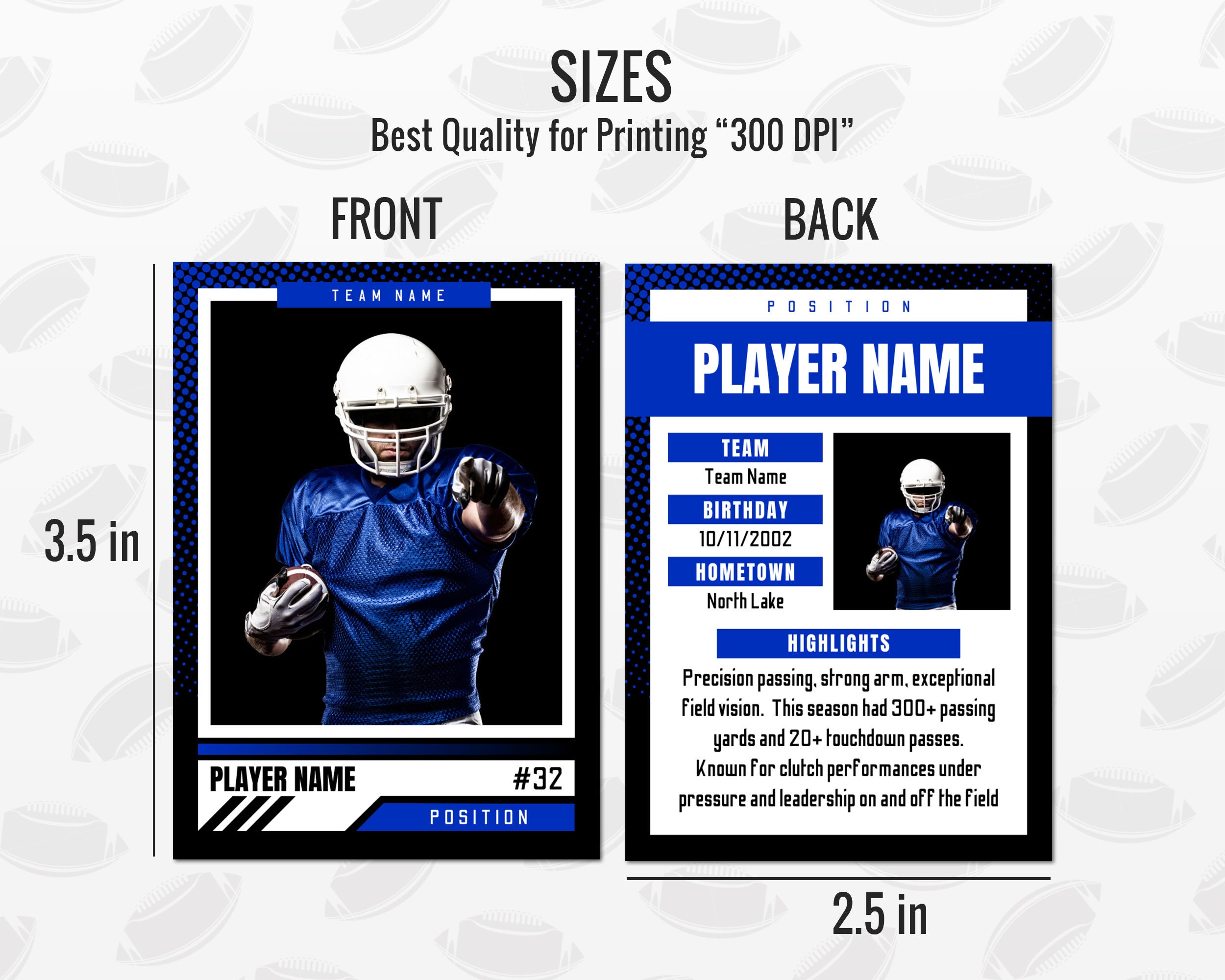 Football Trading Cards Template, Customizable Player Card Canva ...