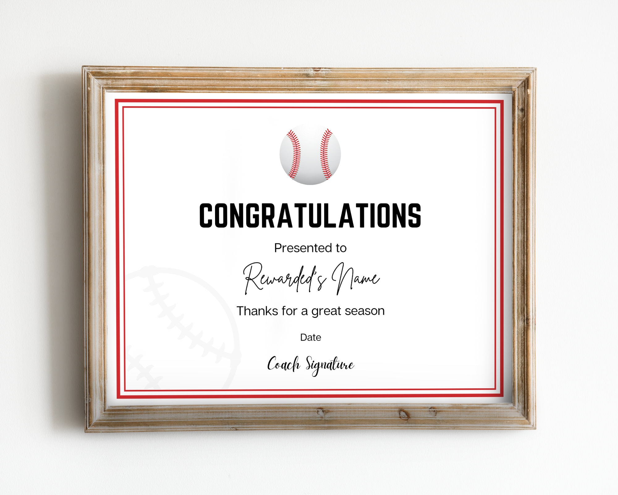Editable Baseball Award Certificates CANVA Template - Etsy