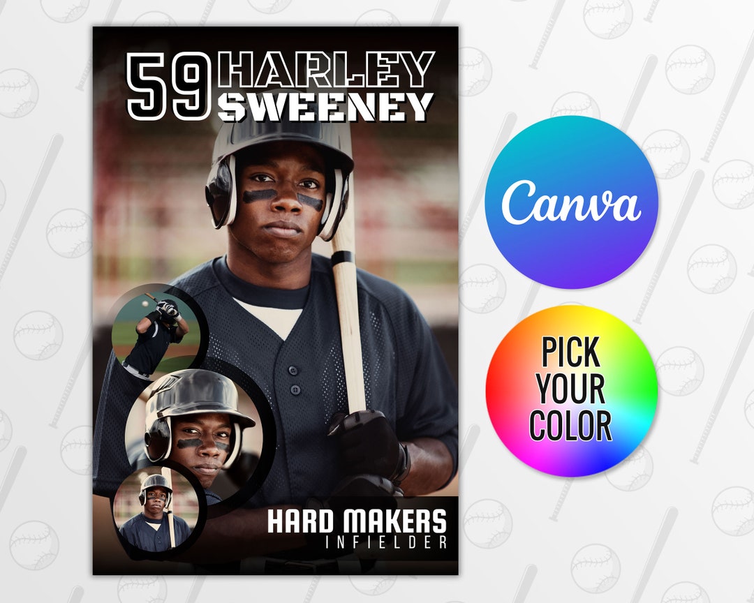 Baseball Banner Template, Editable & Printable DIY High School Sports ...