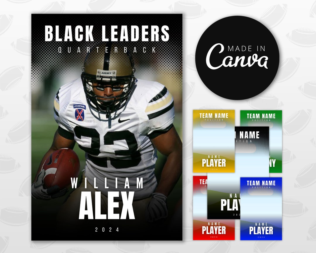 Football Poster Template, Customizable Senior Banner Canva Template ...