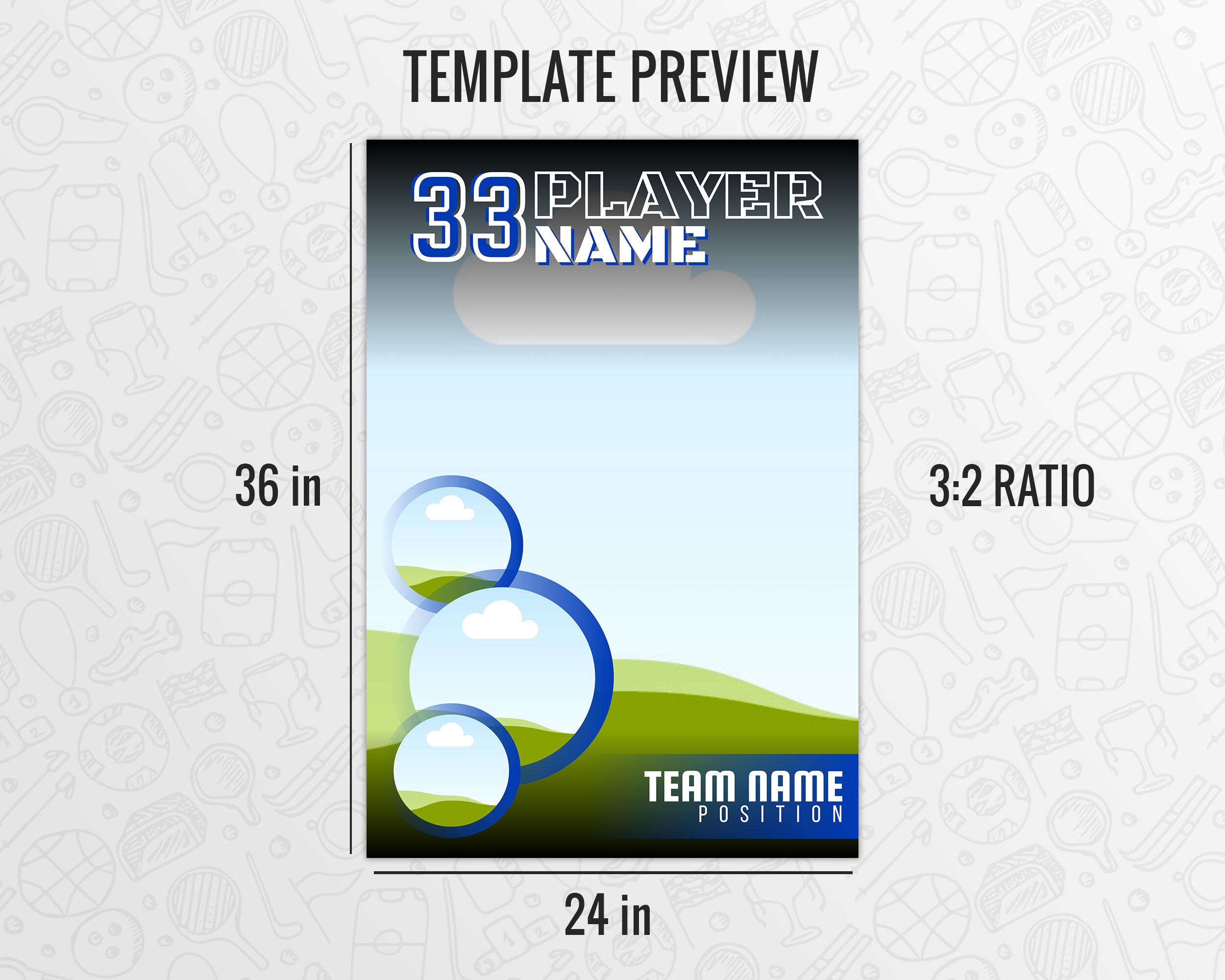 Sport Banner Template, Editable & Printable DIY High School Sports ...