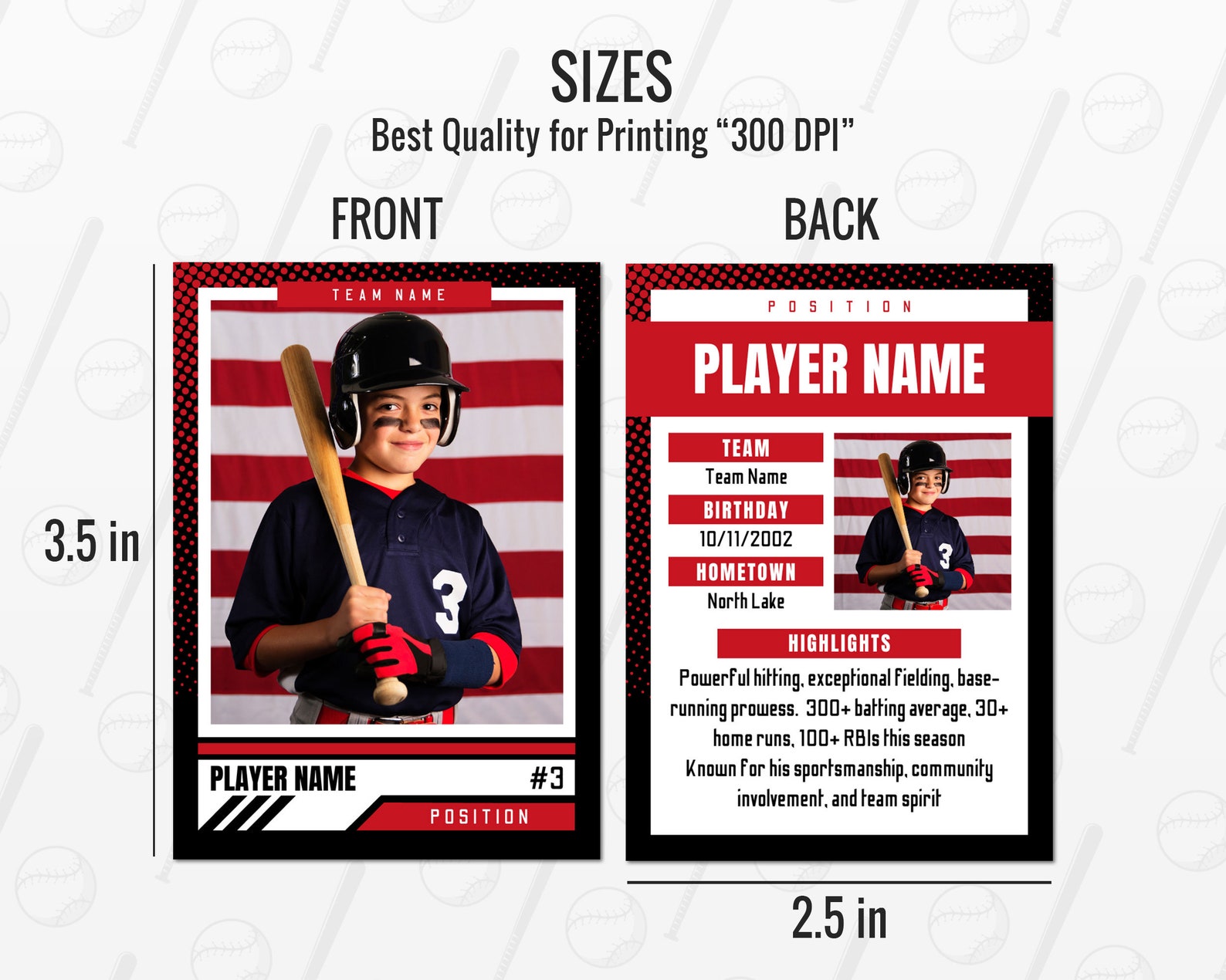 Baseball Trading Cards Template, Customizable Player Card Canva ...