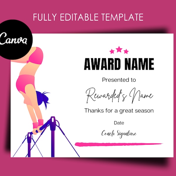 Gymnastics Awards Certificates - Etsy