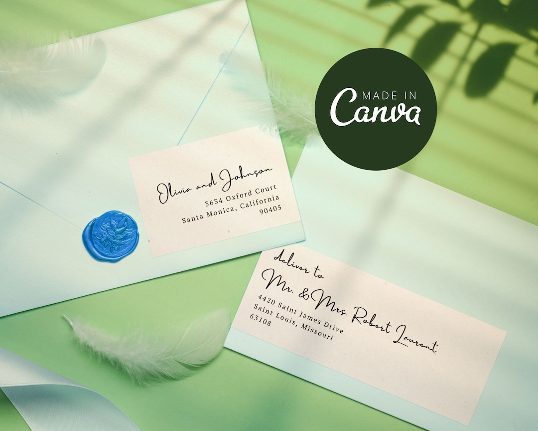Customizable Wrap Around Address Labels Template, DIY Wedding ...
