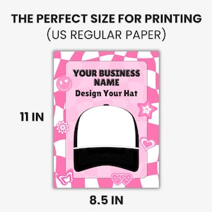 Trucker Hat Bar Template, Fully Editable by Canva, Design Your Hat ...