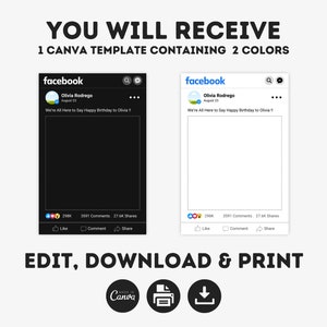 Facebook Frame Template, Editable Social Media Poster Canva Template ...