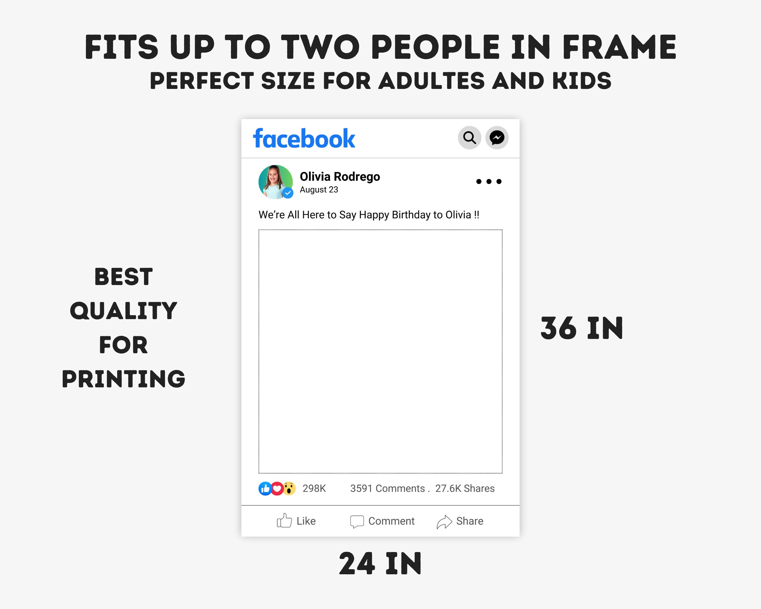Facebook Frame Template, Editable Social Media Poster Canva Template ...