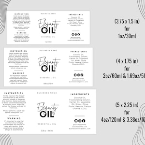 Essential Oil Bottle Label Template, DIY Label Design for Dropper ...