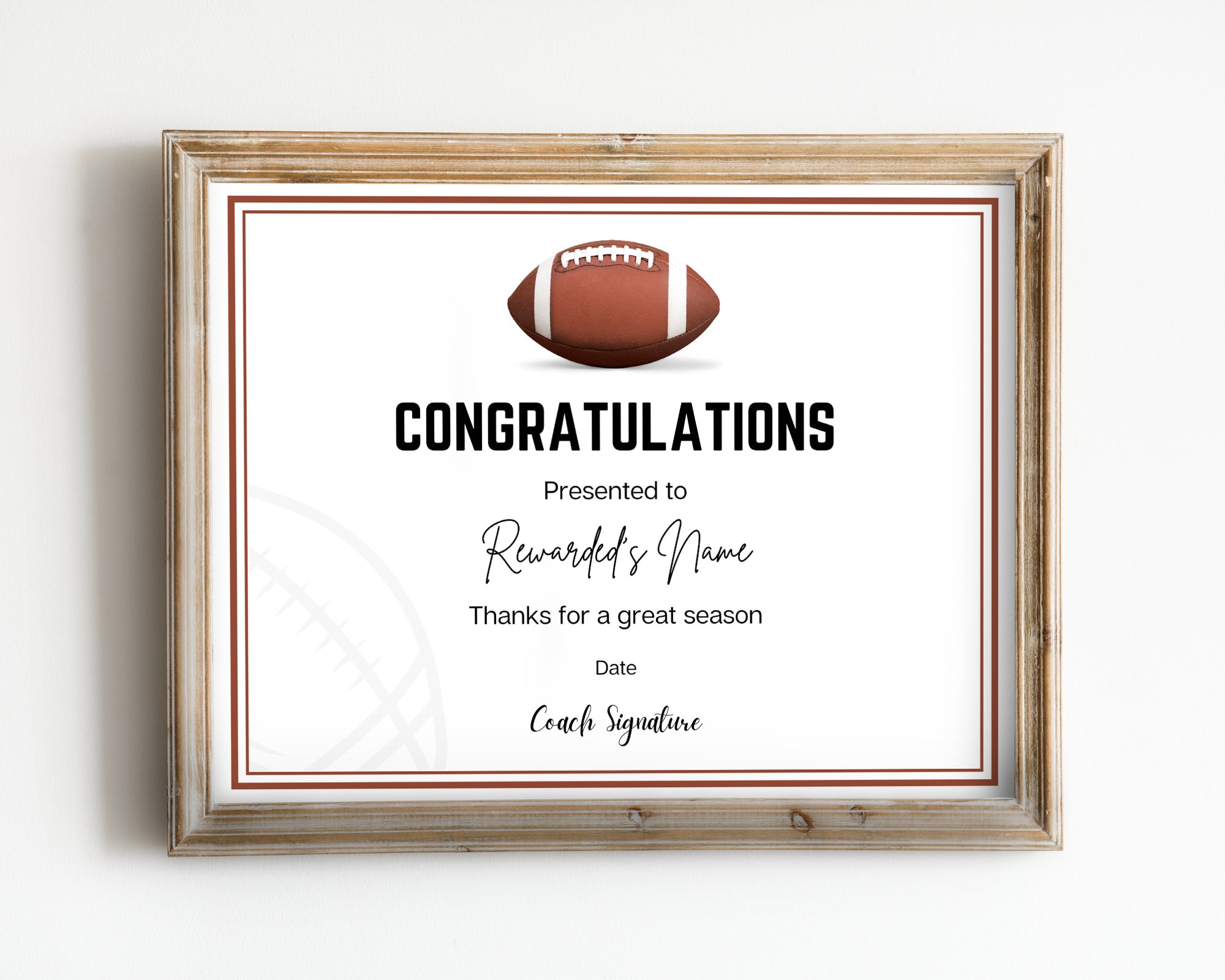 Editable Football Award Certificates | CANVA Template | Printable ...