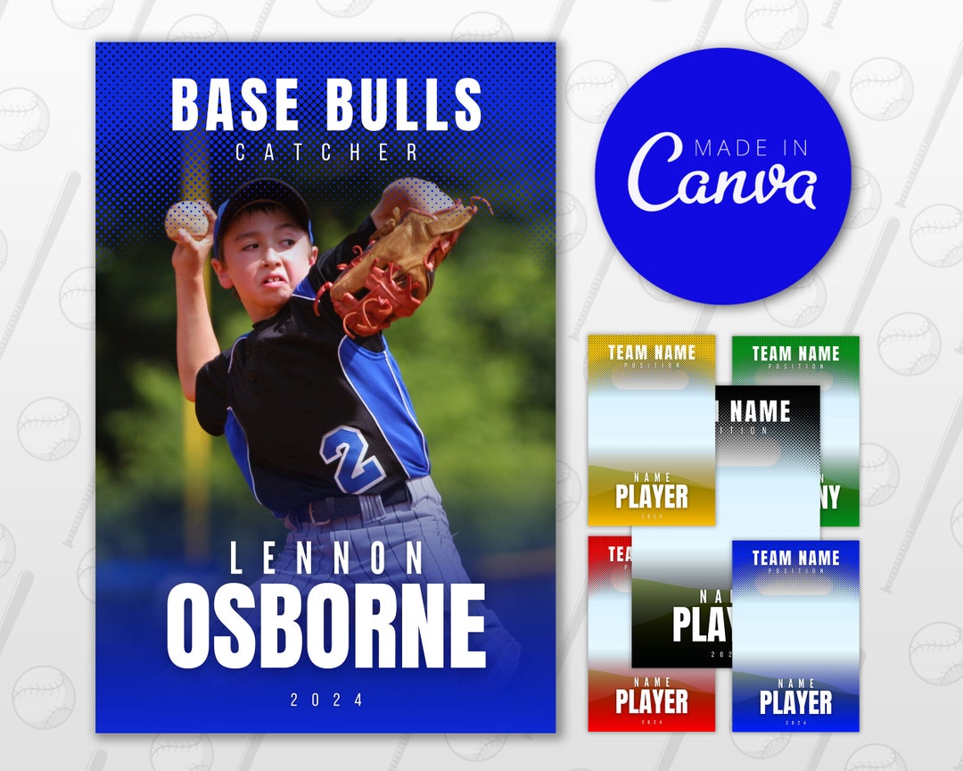Baseball Poster Template, Customizable Senior Banner Canva Template ...