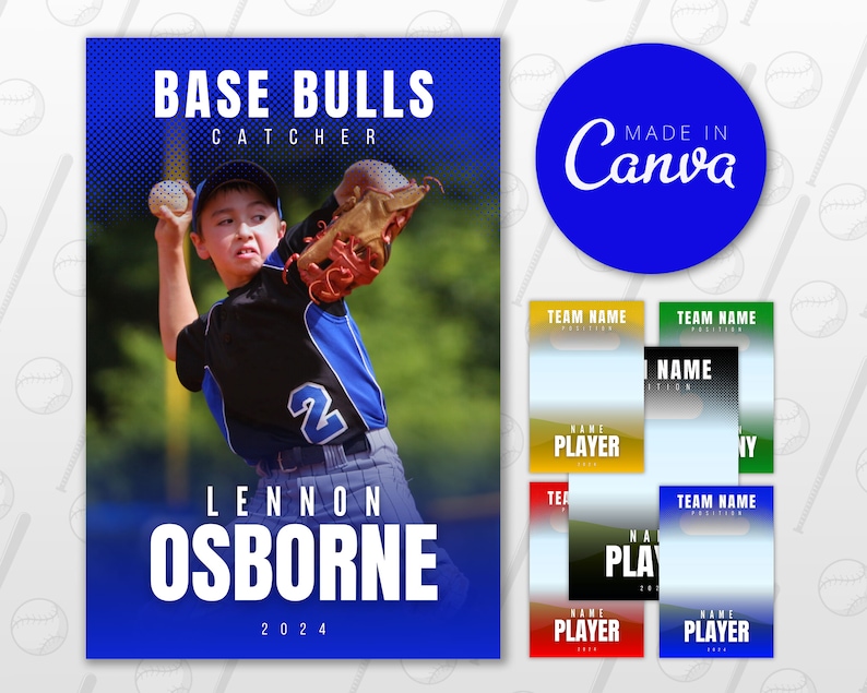 Baseball Poster Template Customizable Senior Banner Canva - Etsy