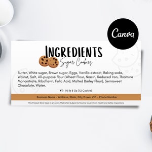 Editable Cookie Business Templates Bundle, Thank You Card, Ingredients ...