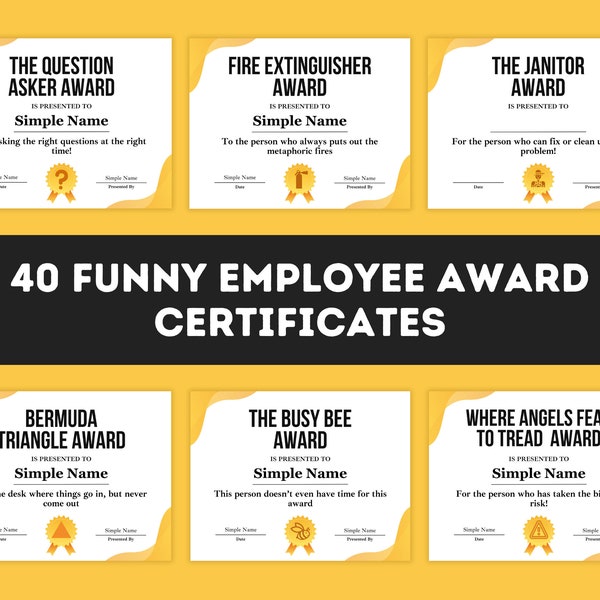 Funny Employee Awards - Etsy